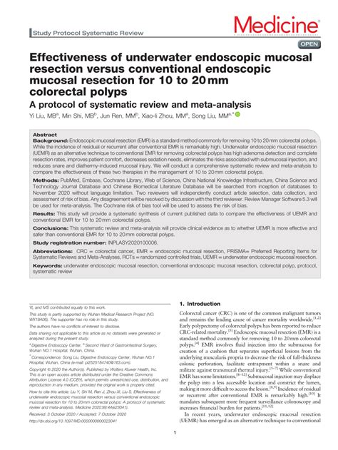 Pdf Effectiveness Of Underwater Endoscopic Mucosal Resection Versus Conventional Endoscopic