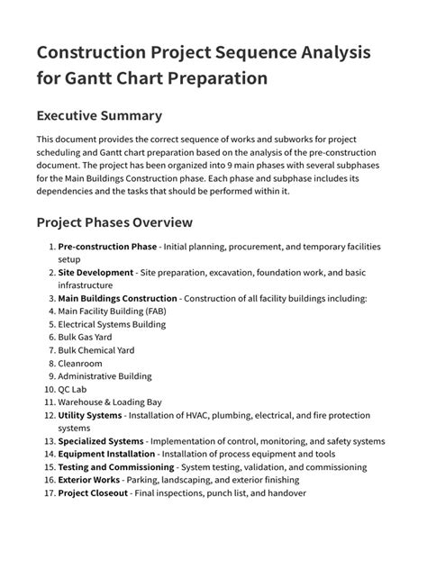 Construction Project Gantt Chart Guide Pdf Concrete Plumbing