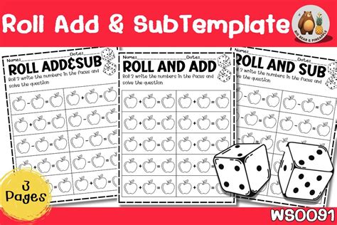 Roll Add And Sub Template Ws0091 Graphic By Metinee Art Work · Creative Fabrica