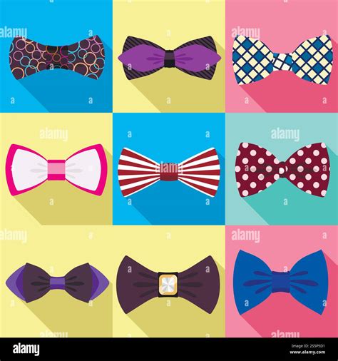 Texture Bow Tie Icon Set Flat Set Of 9 Texture Bow Tie Vector Icons Texture Bow Tie Icon Set Flat Set Of 9 Texture Bow Tie Vector Icons