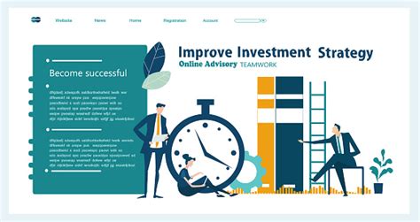 사무실 웹 사이트 또는 앱 페이지 템플릿에서 일하는 플랫 디자인 사람들 금융 서비스 은행 전략 계획 개발 비즈니스 솔루션 컨설팅 시장 조사 팀워크 개념에 대한 스톡 벡터