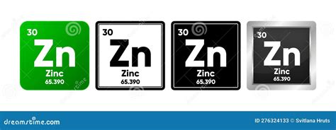 Zinc Atomic Number Zinc Chemical Element Chemical Symbol Atomic Stock