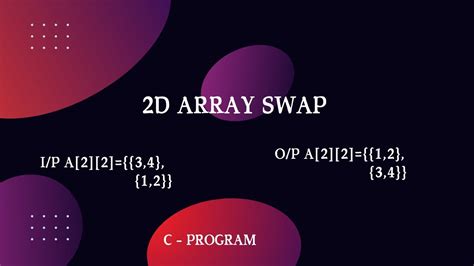 swap two rows in a 2d array c programming example youtube