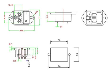 Iec 320 C6 교류 전원 소켓 로커 스위치를 가진 산업 소켓 Pcb 나사에 의하여 거치되는 소켓 Buy Iec C8