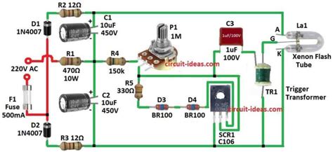 Simple Xenon Tube Stroboscope Circuit Circuit Ideas For You