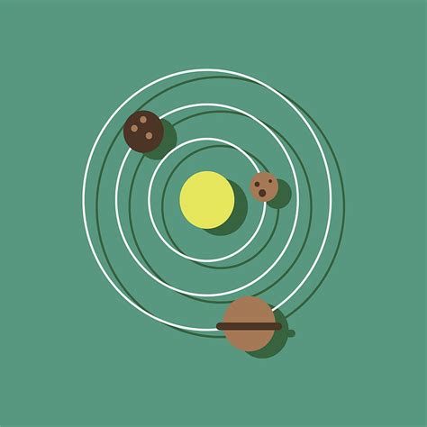 Flat Icon Design Collection Planets And The Orbit Vector Eps Ai
