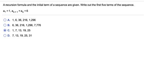 Solved A Recursion Formula And The Initial Term Of A Chegg