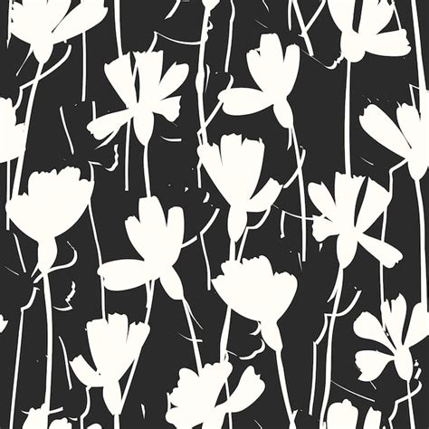 Premium Vector Monochrome Abstract Seamless Pattern Black And White