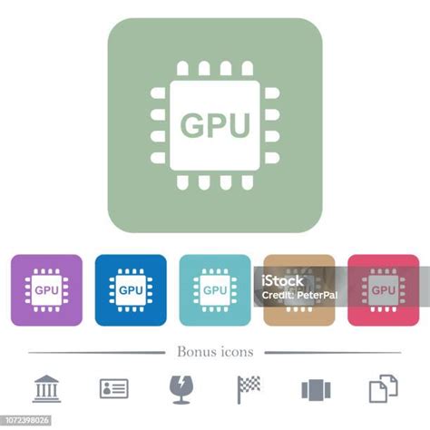 그래픽 처리 단위 평면 아이콘 색상에 둥근 사각형 배경 0명에 대한 스톡 벡터 아트 및 기타 이미지 0명 Cpu 건축