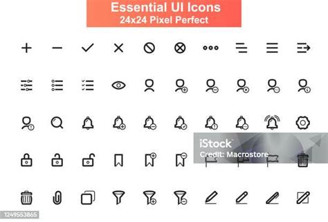 필수 Ui 아이콘 집합입니다 연락처 및 메시징 간단한 Ui Ux 요소 사용자 경험에 대한 스톡 벡터 아트 및 기타 이미지 사용자 경험 아이콘 편집 가능한 스트로크