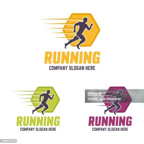 런닝맨 실루엣 추상 벡터 컬러풀한 로고 템플릿 러닝 클럽 로고 흰색 배경에 격리된 스포츠 클럽 로고 Championship에 대한 스톡 벡터 아트 및 기타 이미지 Istock