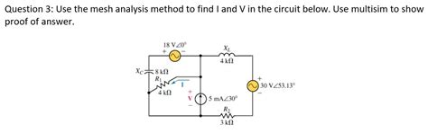 solved question 3 use the mesh analysis method to find i