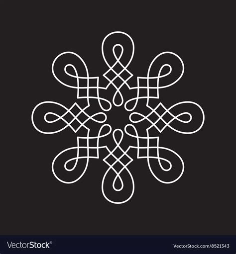 Round Design Element Isolated On Black Background Vector Image