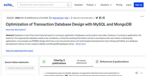 Optimization Of Transaction Database Design With Mysql And Mongodb