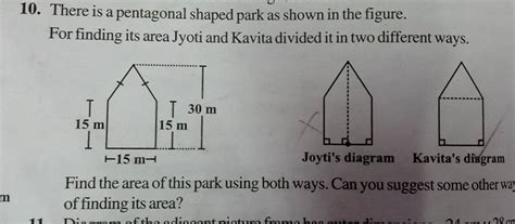 10 There Is A Pentagonal Shaped Park As Shown In The Figure For Finding