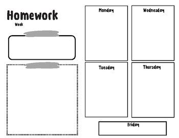 Weekly Homework Assignment Template By Ms Lee TPT