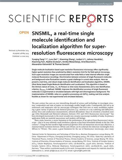 pdf snsmil a real time single molecule identification and