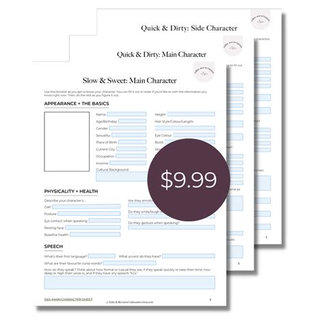 Character Sheets — Edits And Revisions Romance Editing By Sarah Reside