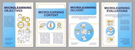 Elements Of Microlearning Blue Brochure Template Objectives Leaflet