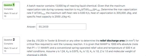 Solved A Batch Reactor Contains 13 000 Kg Of Reacting Liquid Chegg Com