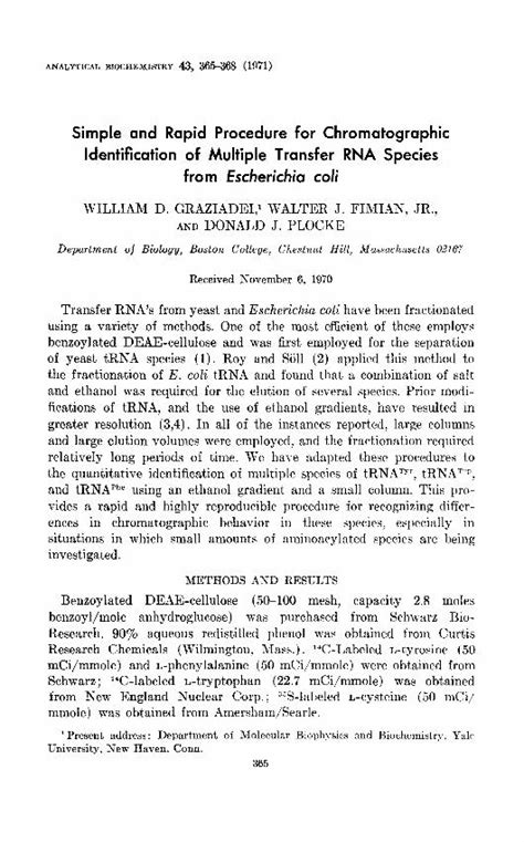 Pdf Simple And Rapid Procedure For Chromatographic Identification Of