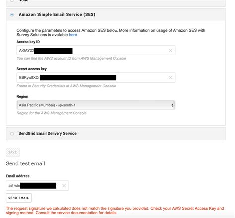 Aws Ses Email Error Deployment Survey Solutions User Community