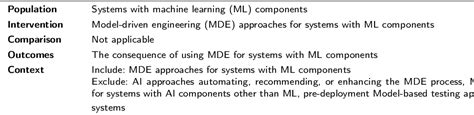 table 1 from model driven engineering for machine learning components