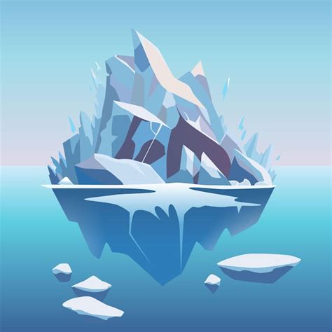 Premium Vector Vector Iceberg Illustration