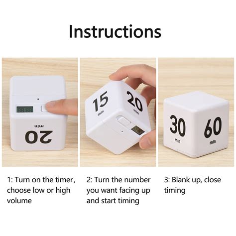 Pcs White Cube Timers Gravity Sensor Flip Timer K Grandado