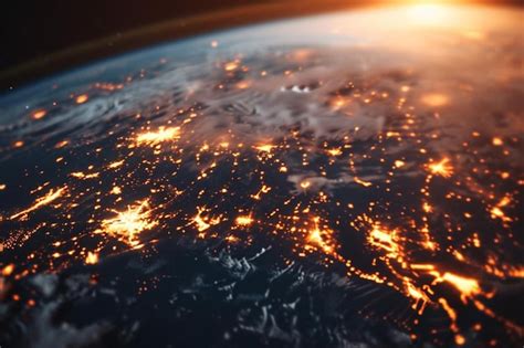 Premium Photo Digital Earth Rotating Technology Abstract Backgroundd