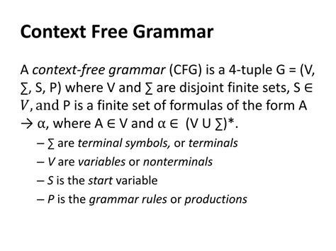 Ppt Context Free Grammar Ambiguity Powerpoint Presentation Free