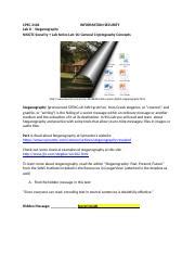 Lab General Cryptography Concepts Steganography NETLAB Doc CPSC INFORMATION SECURITY