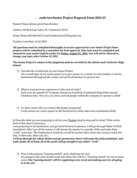 Senior Project Proposal Pdf