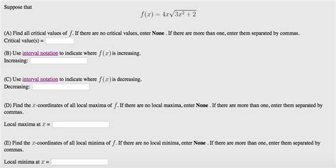 Solved Suppose That A Find All Critical Values Of F If Chegg Com