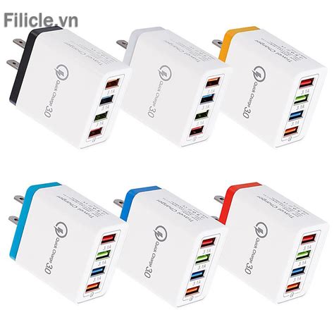 Củ sạc nhanh cổng USB phích cắm US nhiều màu sắc tiện dụng Shopee Việt Nam