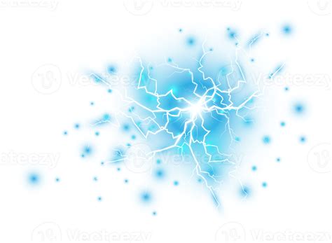 Blue Magic Lightning And Bright Light Effects Discharge Electric
