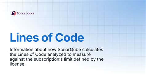 Lines Of Code Sonar Documentation