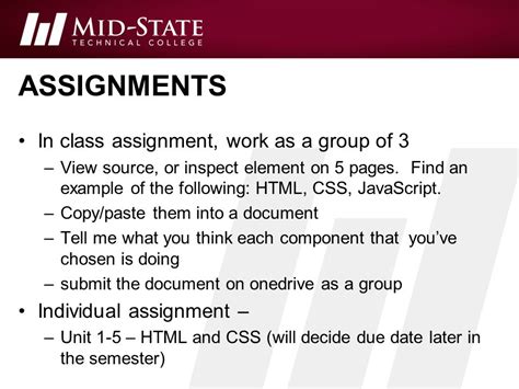 unit 1 web concepts instructor brent presley assignment read