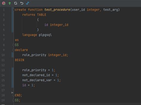 Sql Code Inspection When Editing Functionprocedure Ddl Ides Support