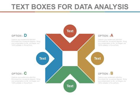 View Four Staged Text Boxes For Data Analysis Flat Powerpoint Design Templates PowerPoint