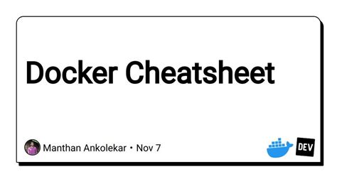 Docker Cheatsheet R Devto