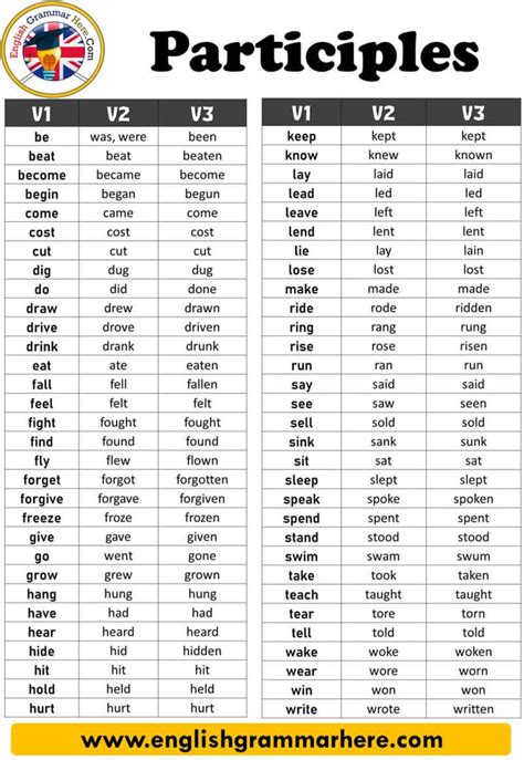 participles definitions and example sentences english grammar here