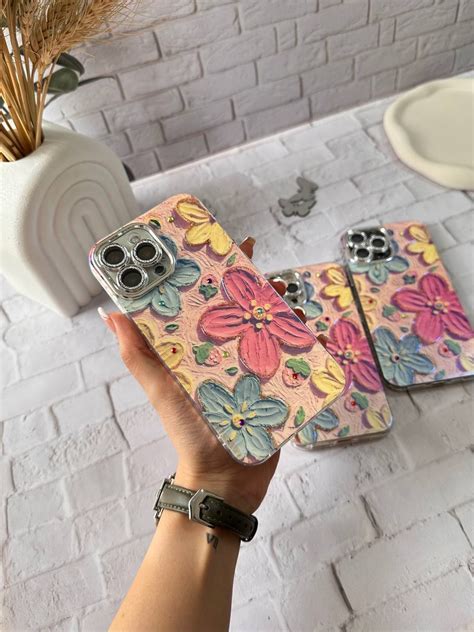 قاب گوشی آیفون گل آبرنگی Flower Nude محافظ لنز اکلیلی کیس شاپ