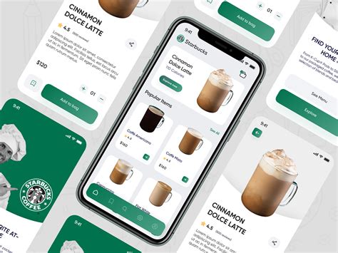 starbucks app ui uplabs ui challenge ui ux design behance