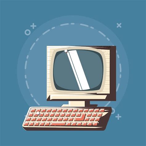 Premium Vector Retro Computer Icon Image