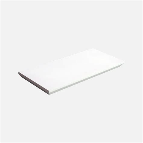 Beveled Edge Floating Shelf Matte White 450x200x32mm Shelving Shop