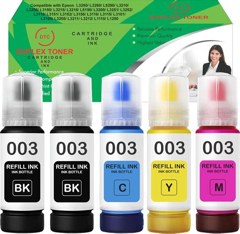 Duplex Dtc 003 Ink Compatible For Epson L3250 L3260 L5290 L3210 L3256 L3150 L3215 L3216 L5190