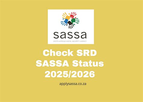 Check SRD SASSA Status 2025 2026 SASSA Grant 2025