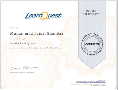 Mirza Faisal On Linkedin Alhamdulillah Another Linux Certification