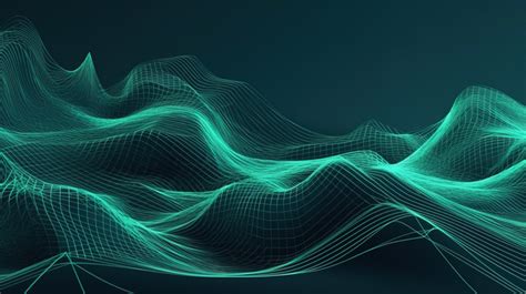 Low Poly Wave Background With Connecting Dots And Lines In Abstract Polygonal 3d Rendering